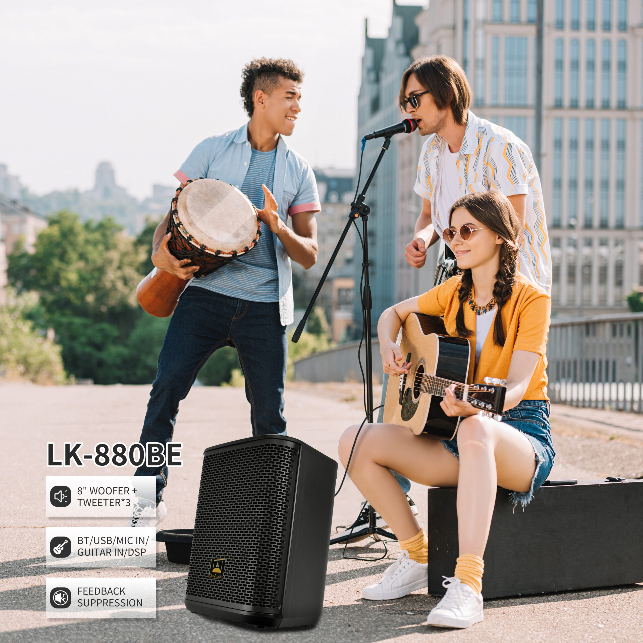 LK-880BE 8" Bluetooth Party Speaker - Like Audio